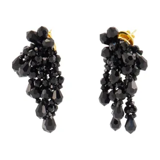 Simone Rocha Beaded Chandelier Earrings - Black