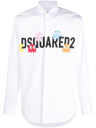 Dsquared2 Hemd mit Logo-Print - Wei&szlig;