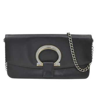 Ferragamo Sac bandouli&egrave;re en cuir Pre-owned - Femme - Pre-owned - Noir - Taille: ONE Size