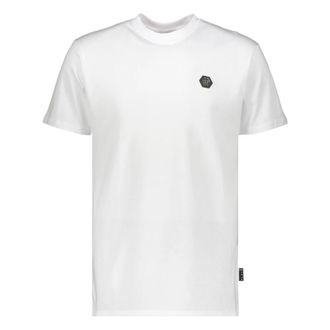 Philipp Plein Logo-Patch Baumwoll-T-Shirt - - Tops - Herren - Wei&szlig; - 2XL