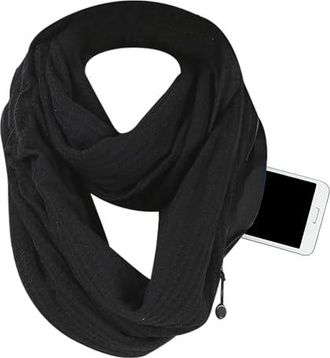 Generic &Eacute;charpe pour femme | Cache-cou de couleur unie avec poche &agrave; fermeture &eacute;clair, &eacute;charpe dhiver | Pour lautomne, No&euml;l, les voyages, les mariages, les ann