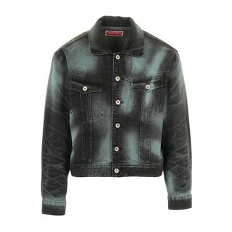 Kenzo Homme, Vestes, Bleu, Taille: M Boke Heart Oversize Trucker Jacket