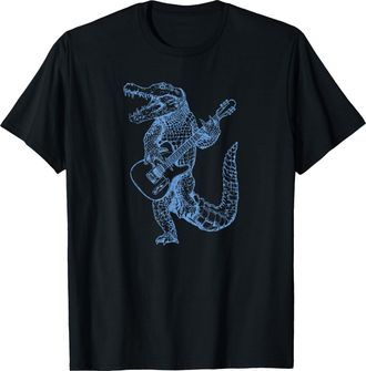 Seembo Alligator spielt Gitarre Krokodil Gitarristen Rockmusiker T-Shirt