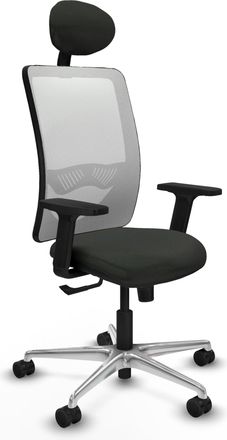 Piqueras y Crespo Schwarzer B&uuml;rostuhl Zulema mit 2D-Armlehnen, h&ouml;henverstellbarer Lendenwirbelst&uuml;tze und festem Kopfteil, ausgestattet mit 3 Positionen und Schneidschau