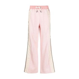 Moncler Rosa Gestreifte Baumwollhose - - Trousers - Damen - Rosa - M
