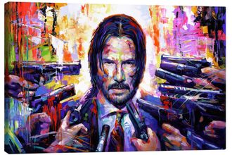 Posterlounge John Wick Pop Art Leinwandbild von Leon Devenice 90 x 60 cm Bunt Wandbilder Wanddeko