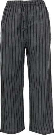 Guru Shop Gestreifte Yogahose, Unisex Baumwoll-Goa-Hose - Schwarz, Herren, Baumwolle, Size:L