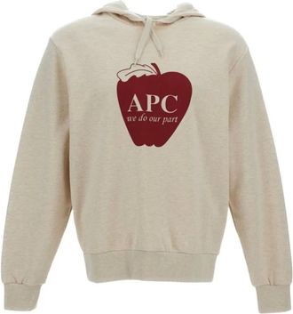A.P.C. A.p.c., Homme, Sweatshirts et sweats &agrave; capuche, Beige, Taille: L Felpa