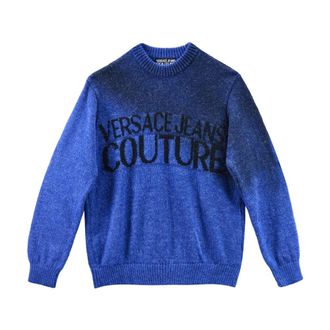 Versace Jeans Couture Homme, Pulls, Bleu, Taille: L Maglia Degrad&eacute; Logo