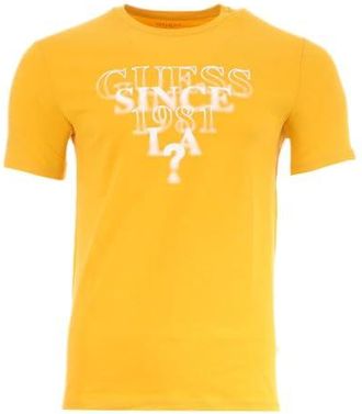Guess T-Shirt Jaune Homme Blurry Jaune S