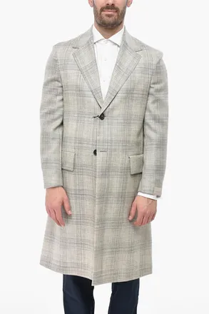 Corneliani CIRCLE Mantel Aus Reiner Schurwolle Mit District-Check-Muster Corneliani