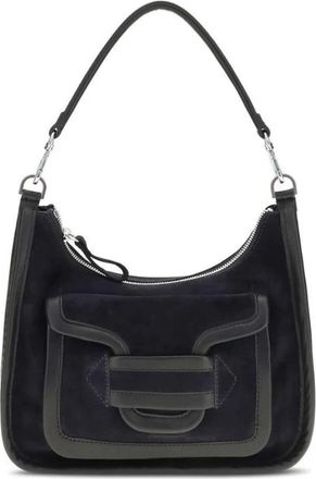 Pierre Hardy Sac bandouli&egrave;re en daim avec garniture en cuir - Femme - Sacs - Noir - Taille: ONE Size