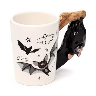 Puckator Tasse en céramique avec poignée en forme de chauve-souris - Accessoires amusants pour la maison - Cadeaux mignons pour petite-amie - Grandes tasses po