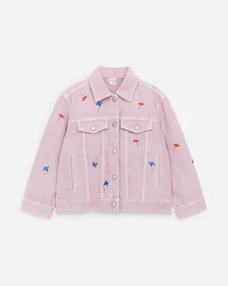 Arket Bestickte Jeansjacke -Rosa