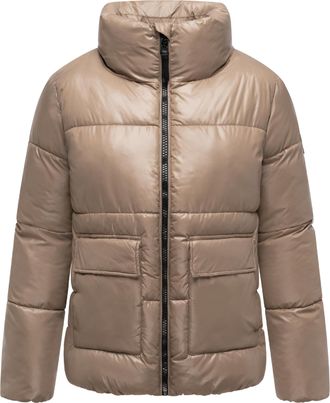 Navahoo Damen Winterjacke warme Steppjacke mit hohem Stehkragen Eispracht 14 Taupe Grey Gr. L