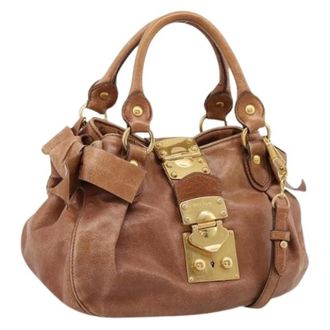Miu Miu Sac &agrave; main Pre-owned - Femme - Pre-owned - Brun - Taille: ONE Size