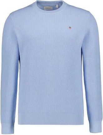GANT Herren Pullover blau Baumwolle unifarben