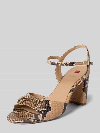 H&ouml;gl Sandaletten aus echtem Leder in Allover-Animal-Print