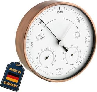TFA Dostmann Analoge Wetterstation für innen und außen, 20.2027, wetterfest, Barometer, Thermometer, Hygrometer, zur Wettervorhersage, deutsches Familienunternehme
