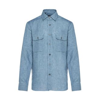 Brioni Homme, Chemises, Bleu, Taille: 2XL Chemise D&eacute;contract&eacute;e