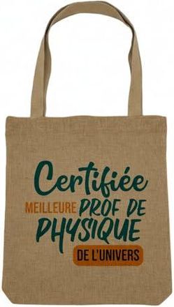 Fabulous Sac Shopping Tote Bag Aspect Lin - Certifi&eacute;e meilleure prof de physique de lunivers Professeur Science College Lycee - Sac Courses Toile Epaisse 360g 