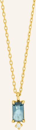 Leaf Halskette London Blue Topaz Aus 14 Karat Gelbgold gold