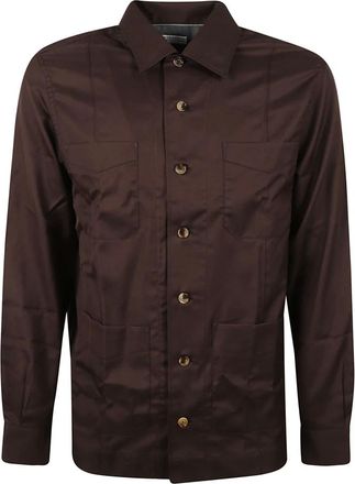 Brunello Cucinelli Homme, Chemises, Brun, Taille: S Chemise Marron Fonc&eacute; Style &Eacute;l&eacute;gant