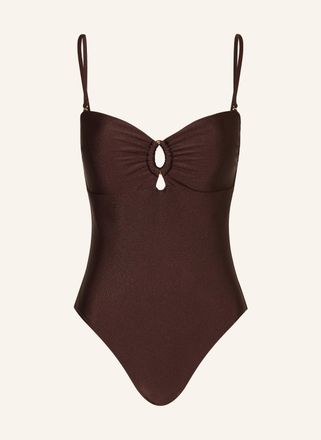 Mrs & Hugs Mrs & Hugs Bandeau-Badeanzug Mit Cut-Outs braun
