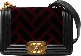 Chanel unisex, Pre-owned, Noir, Taille: ONE Size Sac bandouli&egrave;re en velours Pre-owned