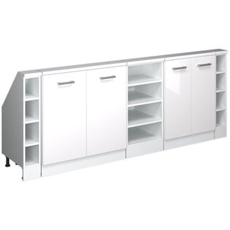 Vicco Dachschr&auml;genschrank Rion, Wei&szlig;/Wei&szlig; Hochglanz, 5er Set, Vicco