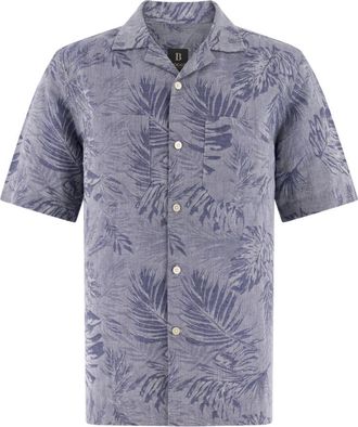 Boggi Milano Homme, Chemises, Bleu, Taille: 2XL Chemise Regular Fit en Lin et Coton