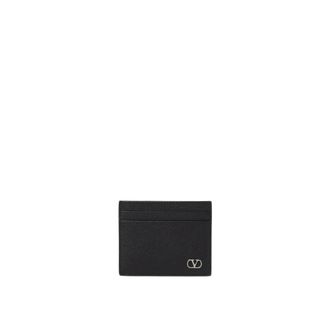 Valentino Garavani Schwarze Leder Kartenhalter Geldb&ouml;rse - - Accessories - Herren - Schwarzk - ONE SIZE