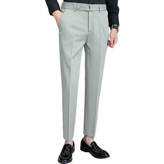 Generic Pantalon pour homme - Coupe fusel&eacute;e - Stretch - R&eacute;sistant aux plis - Pantalon de costume daffaires d&eacute;contract&eacute; - Pantalon habill&eacute; &agrave; devant plat, abric