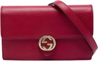 Gucci Portefeuille sur cha&icirc;ne Pre-owned - Femme - Pre-owned - Rouge - Taille: ONE Size