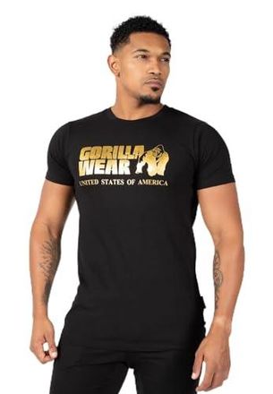 Gorilla Wear Gorilla Wear T-Shirt Classique - Blanc - Haut Classique avec Logo pour Le Sport, la Vie Quotidienne, lentra&icirc;nement, la Course, Le Jogging, Confortable