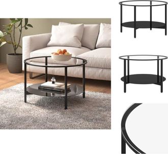 vidaXL Beistelltisch Schwarz und Transparent 70 cm Hartglas - Couchtisch - Beistelltisch - Wohnzimmerm&ouml;bel - Glastisch - Moderner Tisch
