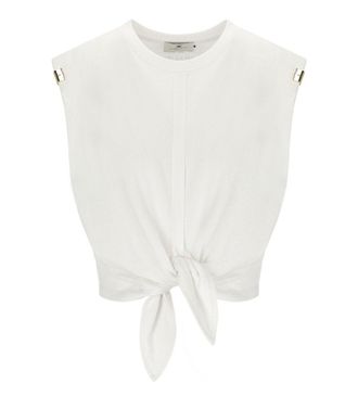 Elisabetta Franchi TOP AVEC NOEUD BLANC ELISABETTA FRANCHI