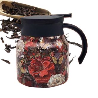 Generico Floral isoliert - dekoratives Blumenmotiv Getr&auml;nkekrug speichert W&auml;rme und bietet Einweichf&auml;higkeit mit ausgewogener Griffstruktur