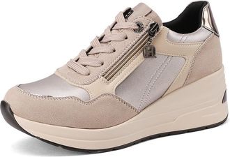 Queen Helena Hohe Sneakers mit Keilabsatz, Turnschuhe mit seitlichem Rei&szlig;verschluss f&uuml;r Damen, 40 EU