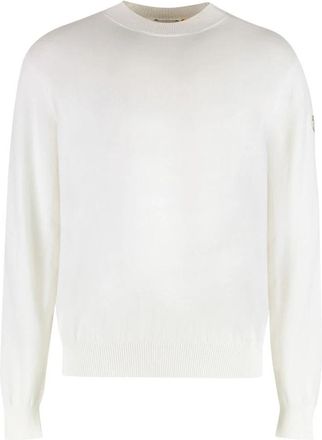 Moncler Baumwoll-Rundhals-Pullover - - Knitwear - Herren - Wei&szlig; - S