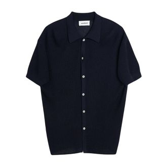 Soulland Ciel polo - - Knitwear - Herren - Blau - L