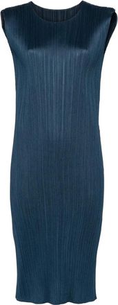 Issey Miyake Femme, Robes, Bleu, Taille: 44 FR Élégante Robe Noire pour Femmes