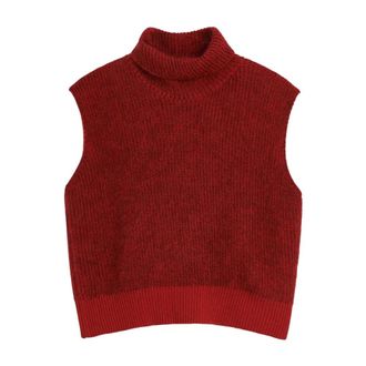 Soulland Hochhals Kaschmirweste - - Knitwear - Damen - Rot - S/M