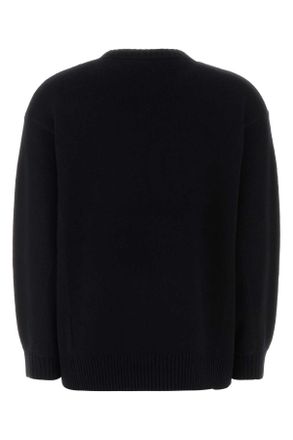 Max Mara Womens Black Wool Blend Fido Sweater Nero Exterior: Cashmere Maglieria