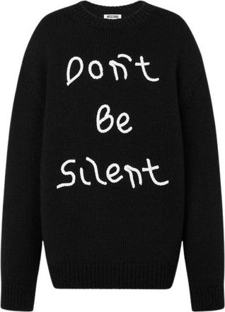 Moschino Femme, Pulls, Noir, Taille: 34 FR Pull en Laine M&eacute;rinos Brod&eacute;