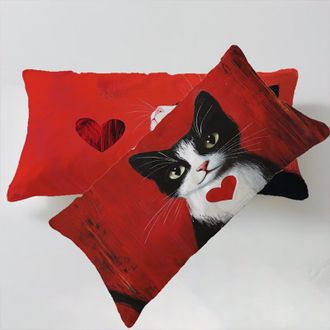 Generic Kopfkissenbezug Rotwein Kissenbezug 30x50cm Tier Kissenbez&uuml;ge Leinen Dekokissen Kissenbez&uuml;ge Cushion Cover Weich und Bequem Unsichtbarer Rei&szlig;verschlus