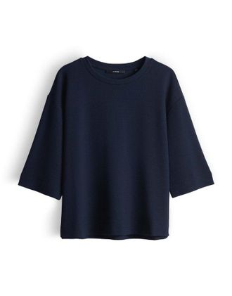 someday 3/4-Arm-Shirt KAVIRA Regular aus ECOVERO Viskosemix leicht ausgestellt geschnitten, gekreppte Oberfl&auml;che