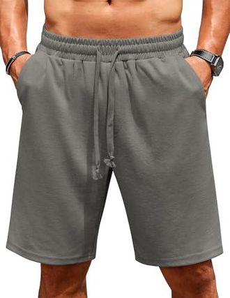 Coofandy Short Homme Pantalons de Sport Taille Elastique Bermuda Jogging Homme Cuissard Running Short Trail Vert Arm&eacute;e XXL