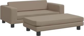 vidaXL Canapé avec repose-pied pour enfants cappuccino 100x50x30 cm Vidaxl