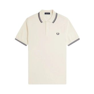 Fred Perry Doppelstreifen Polo Shirt - - Tops - Herren - Beige - L